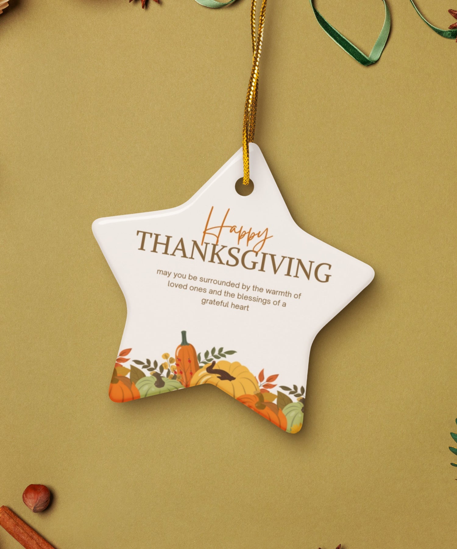 Ceramic Thanksgiving Ornaments | Thankful Tree Ornaments